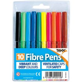 10PC FIBRE TIP PENS WALLET