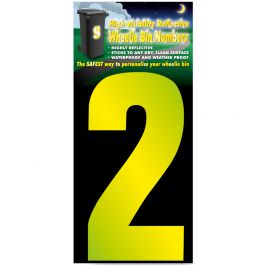 NO.2 YELLOW HI VIS WHEELIE BIN STICKER