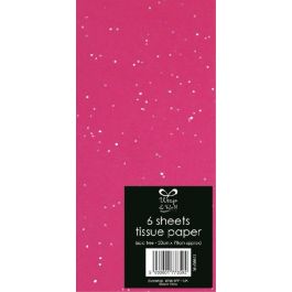 (6) PINK GLITTER TISSUE SHEETS 12S