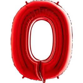 40IN RED NUMBER 0 FOIL BALLOON