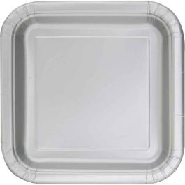(14) 9IN SILVER SQUARE PLATES