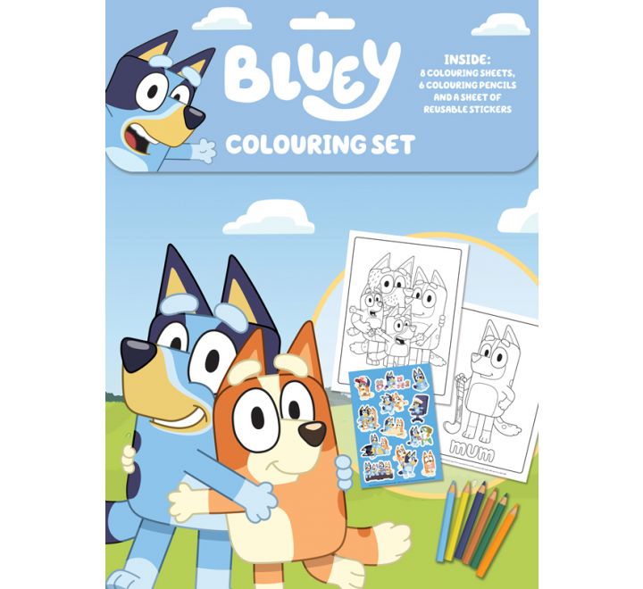 BLUEY COLOURING SET