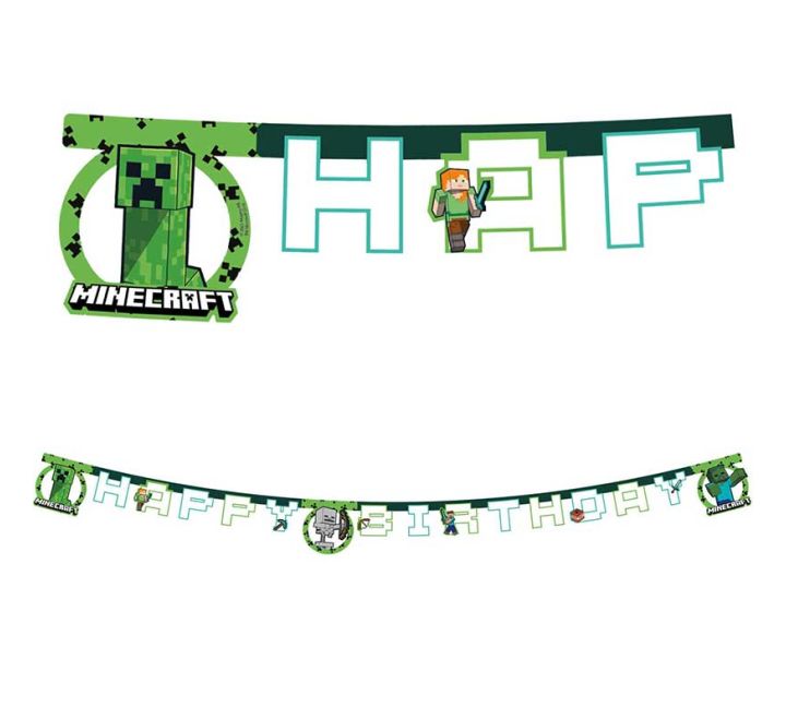 MINECRAFT "HAPPY BIRTHDAY" BANNER