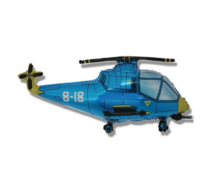 BLUE HELICOPTER SHAPED FOIL BALLOON