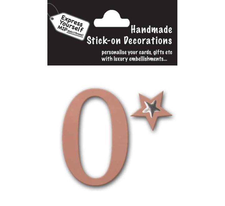 82x90mm NO 0 ROSE GOLD MINI NUMBER STICKER