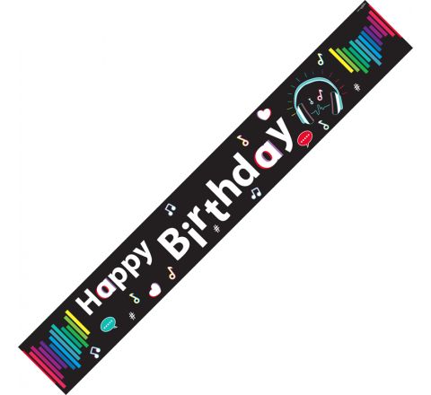 9ft 90TH BIRTHDAY NAVY AND GOLD BANNER